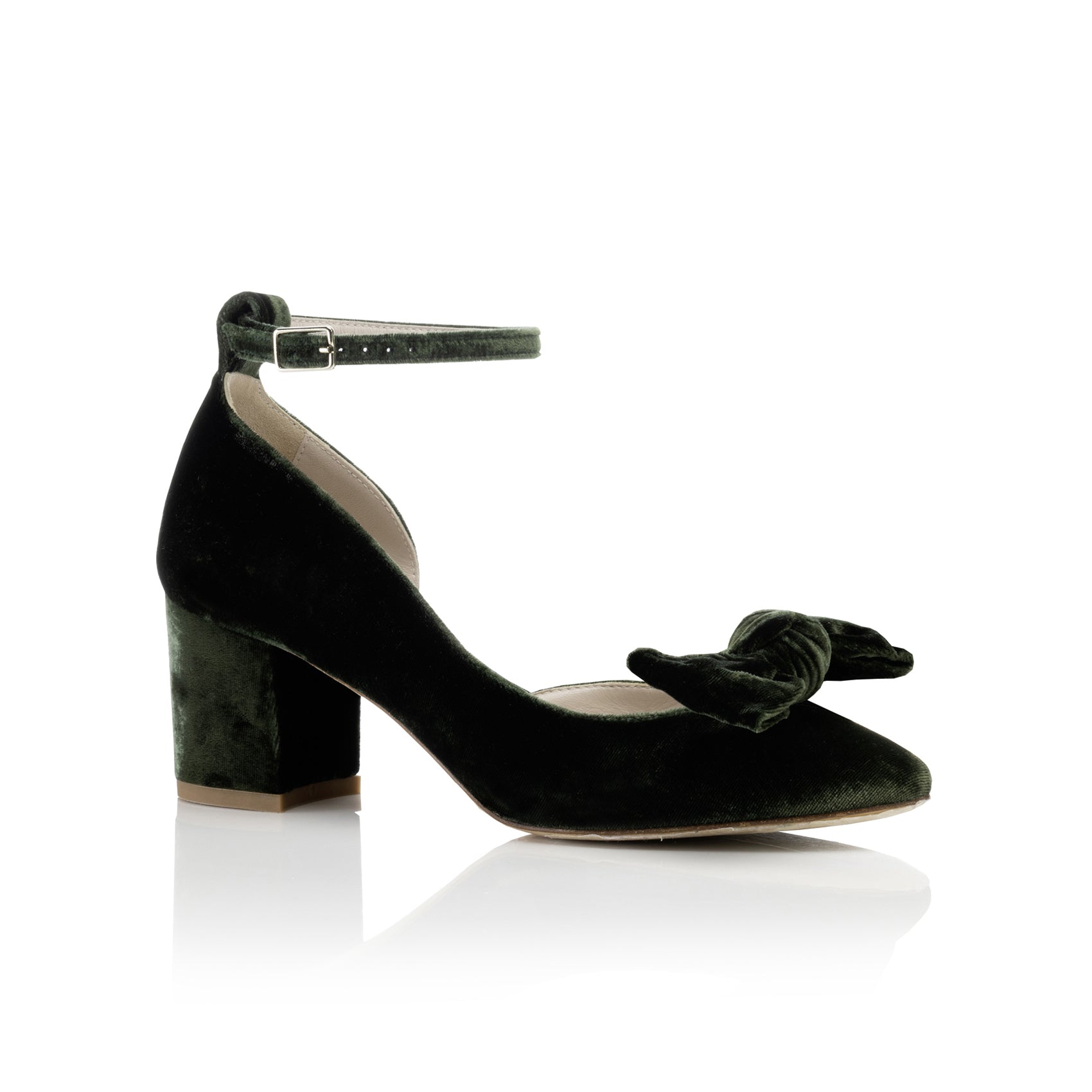 Mid Block Heel Wedding Shoes - Hetty Ivory Satin Medium Block Heel ...